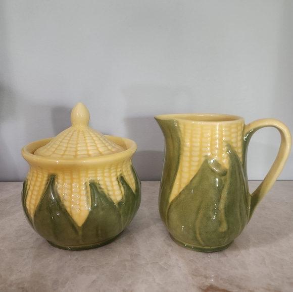 Shawnee Pottery | Other | Vintage Shawnee Corn Design Pottery Sugar And ...